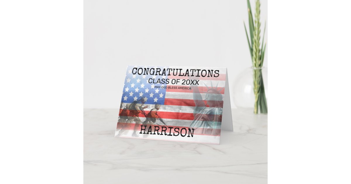 American Personalized Army Graduation Card | Zazzle