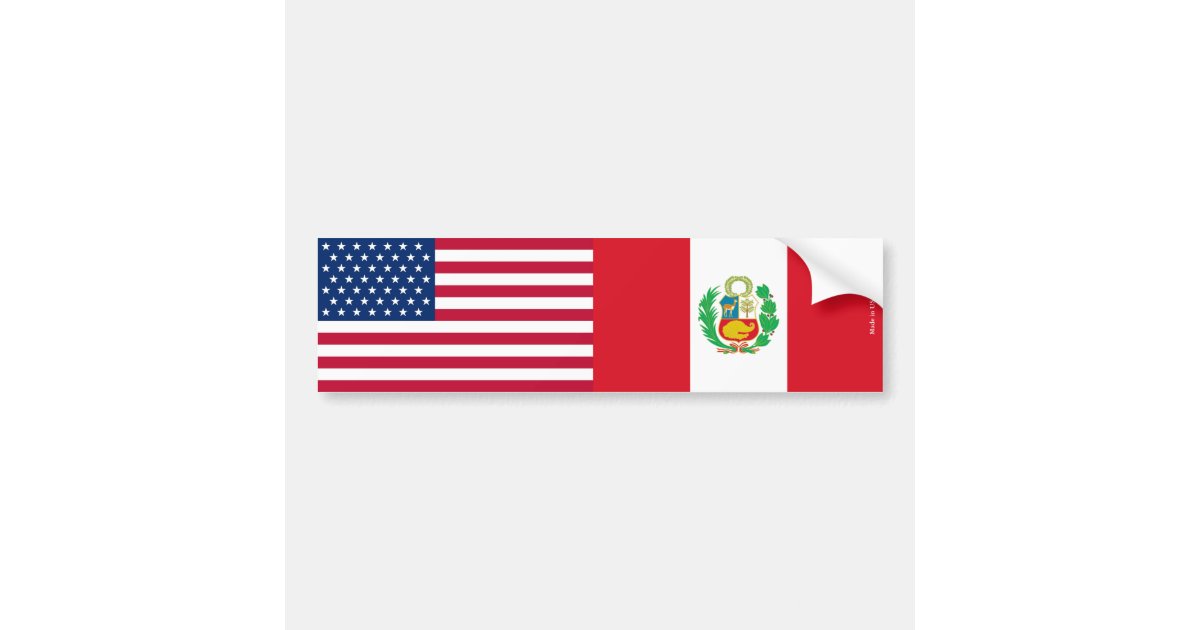 American & Peruvian Flags Bumper Sticker | Zazzle