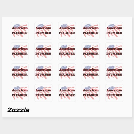 American Plumber Square Sticker | Zazzle