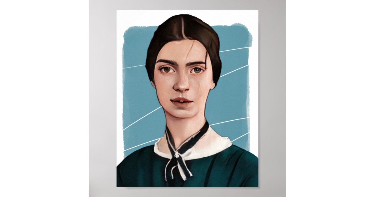 American Poet Emliy Dickinson Illustration Poster | Zazzle