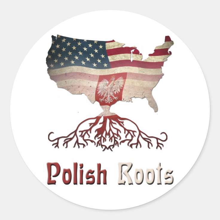 American Polish Roots Classic Round Sticker | Zazzle