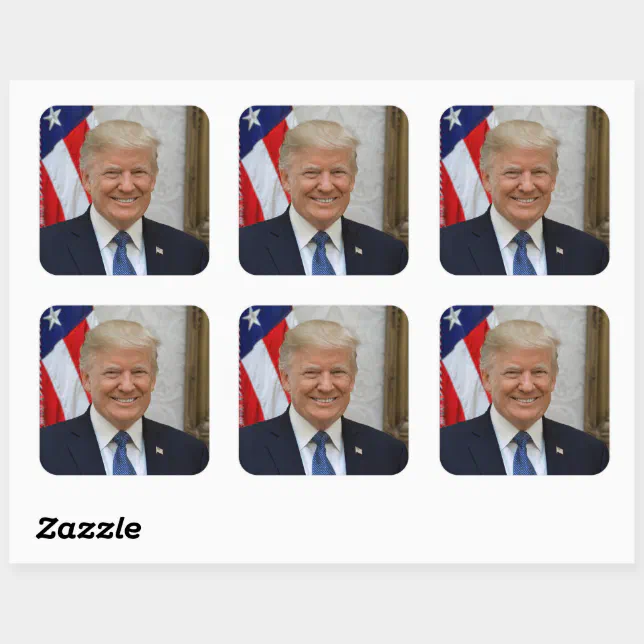 American President Donald Trump White House Square Sticker | Zazzle
