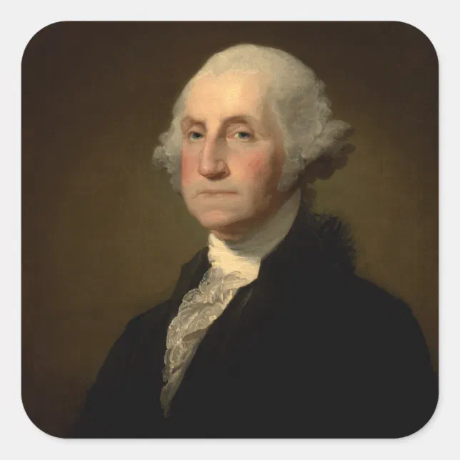American President George Washington, Stuart Square Sticker | Zazzle