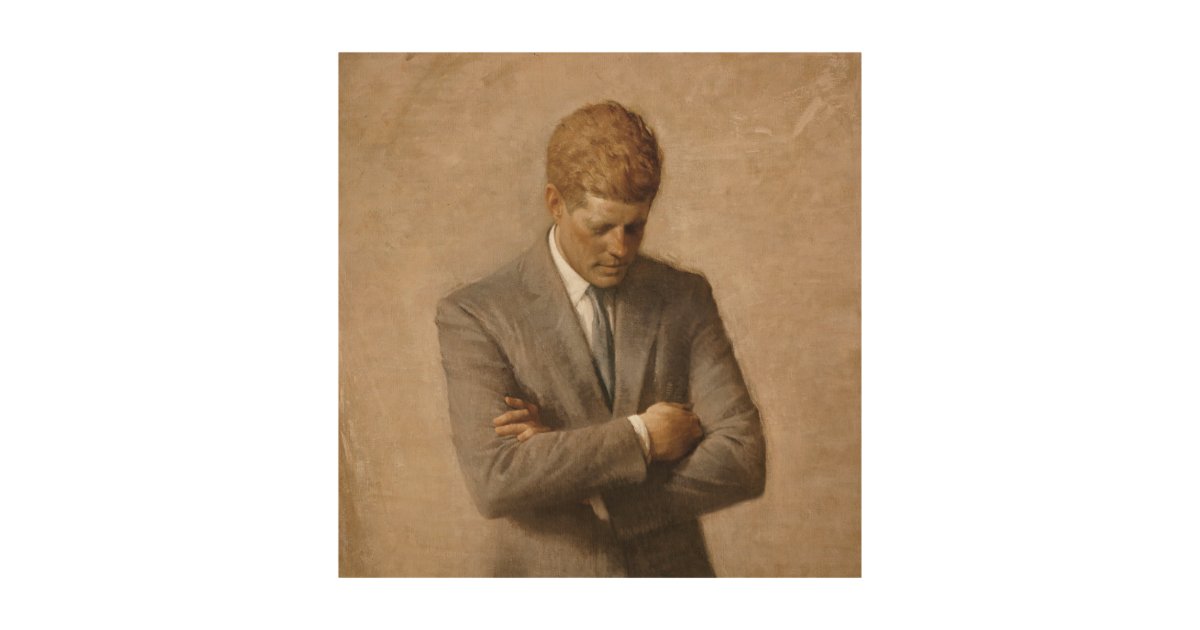 American President John Kennedy Painted Portrait Wood Wall Art | Zazzle