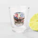 American Red White Blue Stripes Stars Flag Pattern Shot Glass | Zazzle