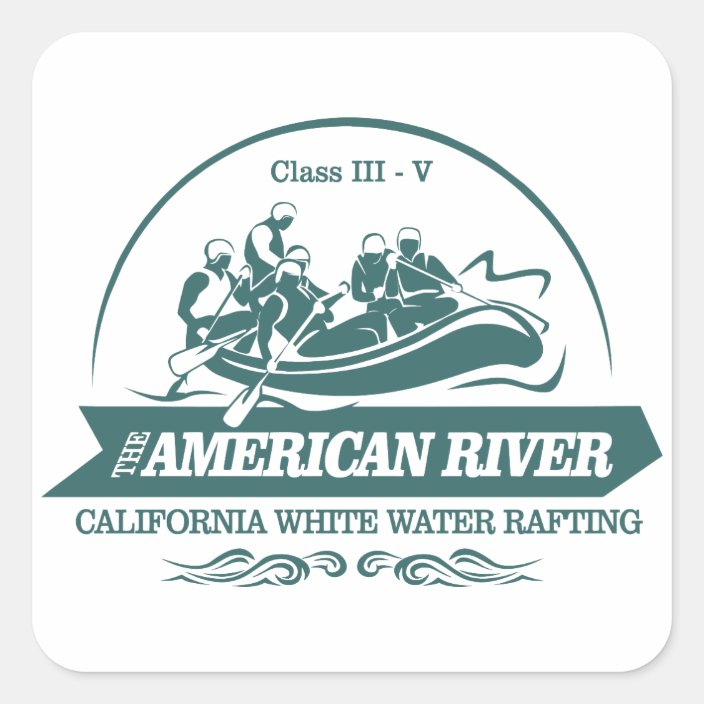 American River Rafting Square Sticker | Zazzle.com