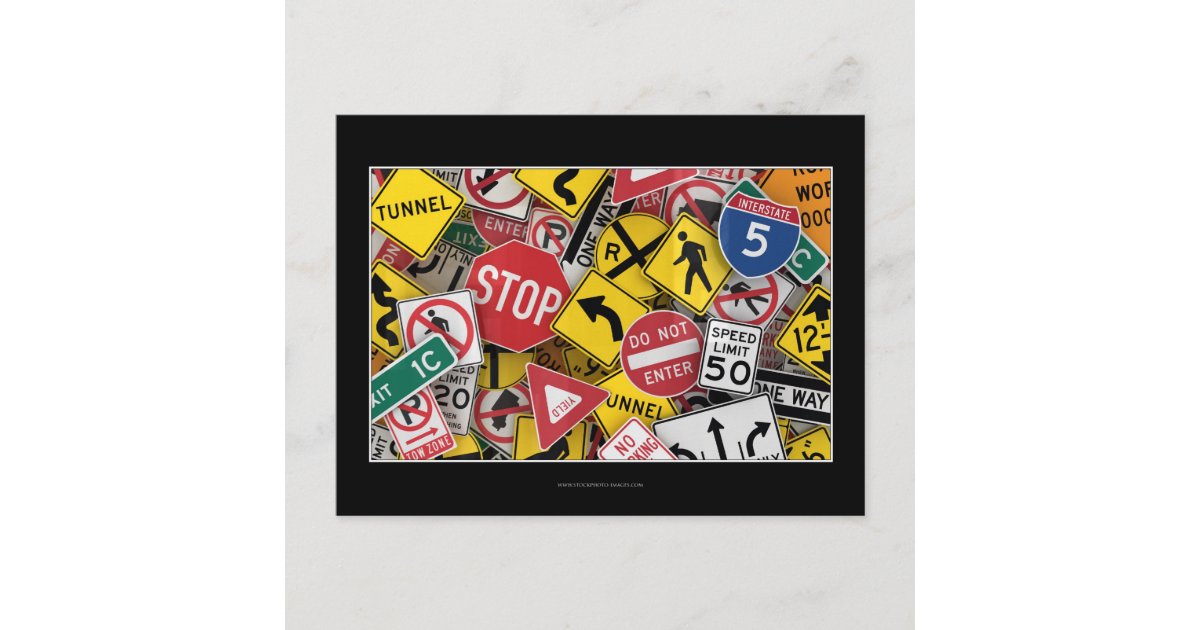 American road signs postcard | Zazzle