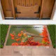 American Robin with Red Berry Autumn Nature Scene Doormat | Zazzle