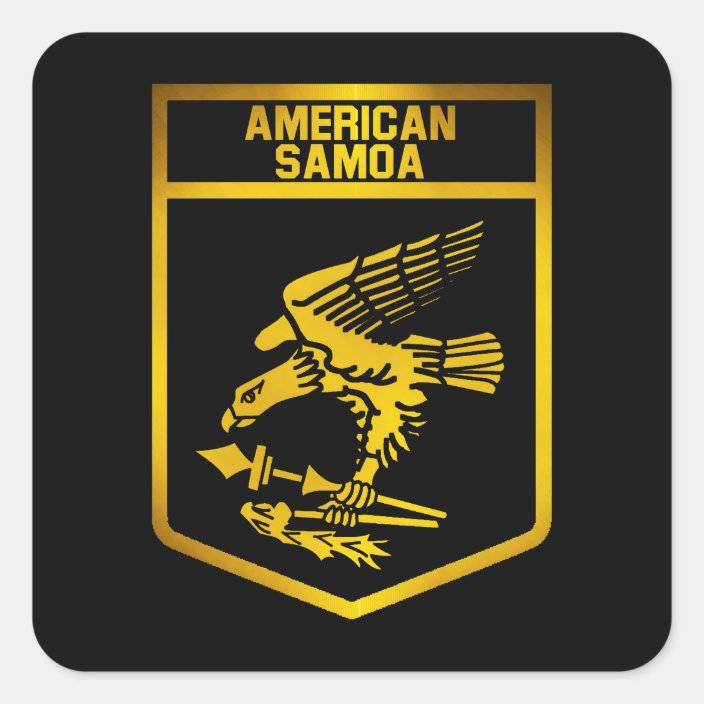 American Samoa Emblem Square Sticker | Zazzle.com