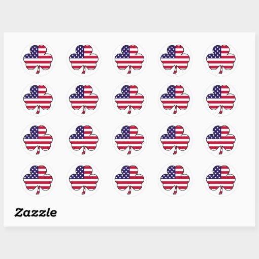 American Shamrock Classic Round Sticker | Zazzle