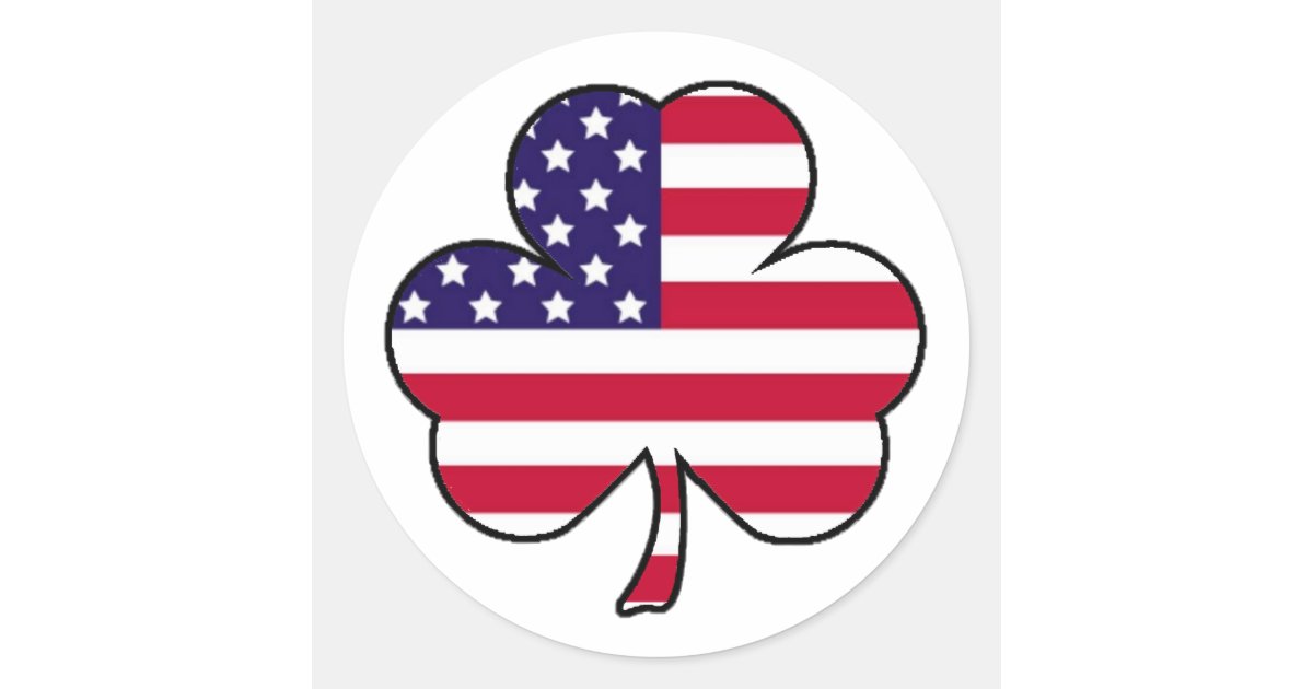 American Shamrock Classic Round Sticker | Zazzle