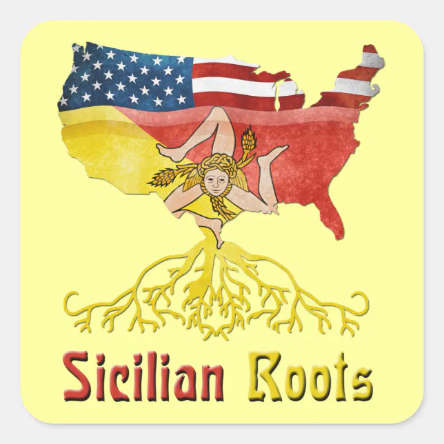 American Sicilian Roots Stickers | Zazzle