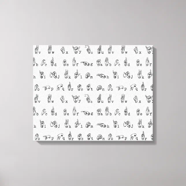 American Sign Language Alphabet in Black and White | Zazzle