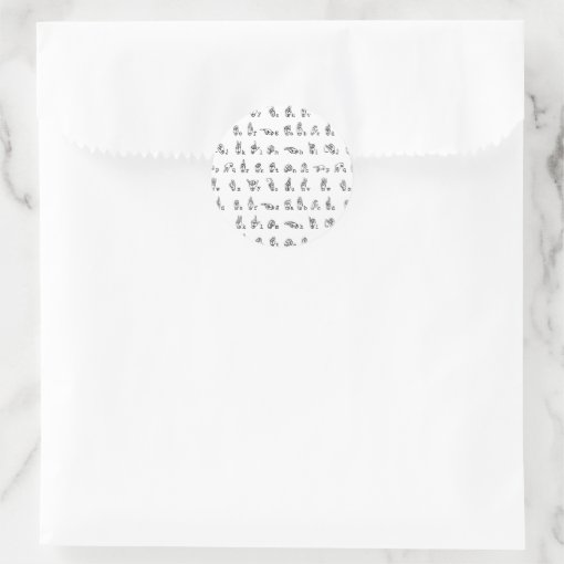 American Sign Language Alphabet in Black and White Classic Round ...