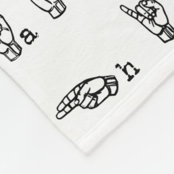 American Sign Language Alphabet in Black and White Fleece Blanket | Zazzle