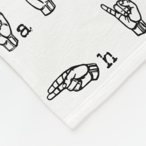 American Sign Language Alphabet in Black and White Fleece Blanket | Zazzle