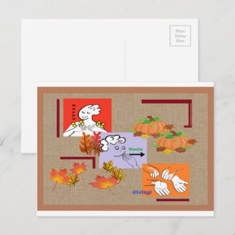 American Sign Language ASL Happy Thanksgiving! Holiday Postcard | Zazzle