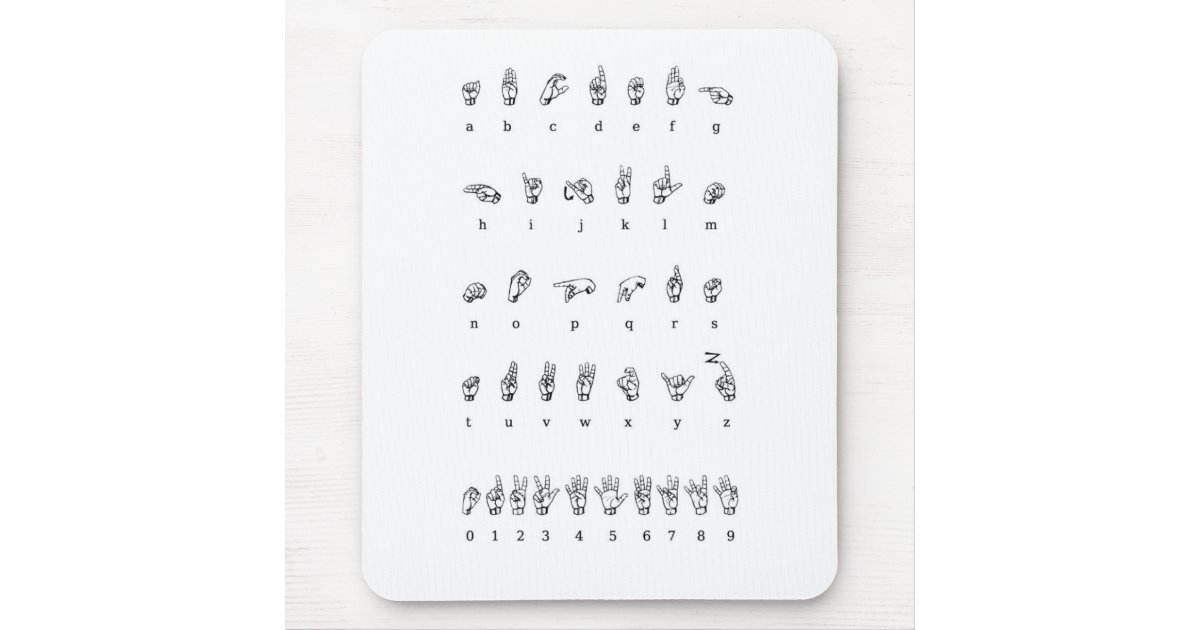 American Sign Language (ASL) Mouse Pad | Zazzle