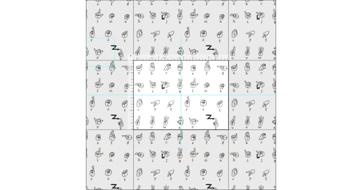 American Sign Language Chart fabric | Zazzle