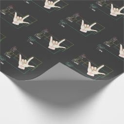 American Sign Language Hand Sign ASL I Love You Wrapping Paper | Zazzle