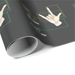 American Sign Language Hand Sign ASL I Love You Wrapping Paper | Zazzle
