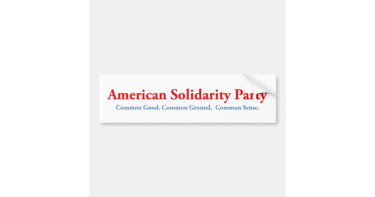 American Solidarity Party Bumper Sticker | Zazzle