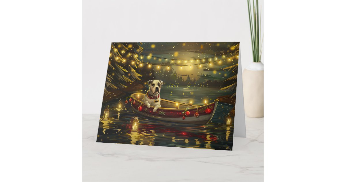 American Staffordshire Christmas Festive Voyage Card | Zazzle