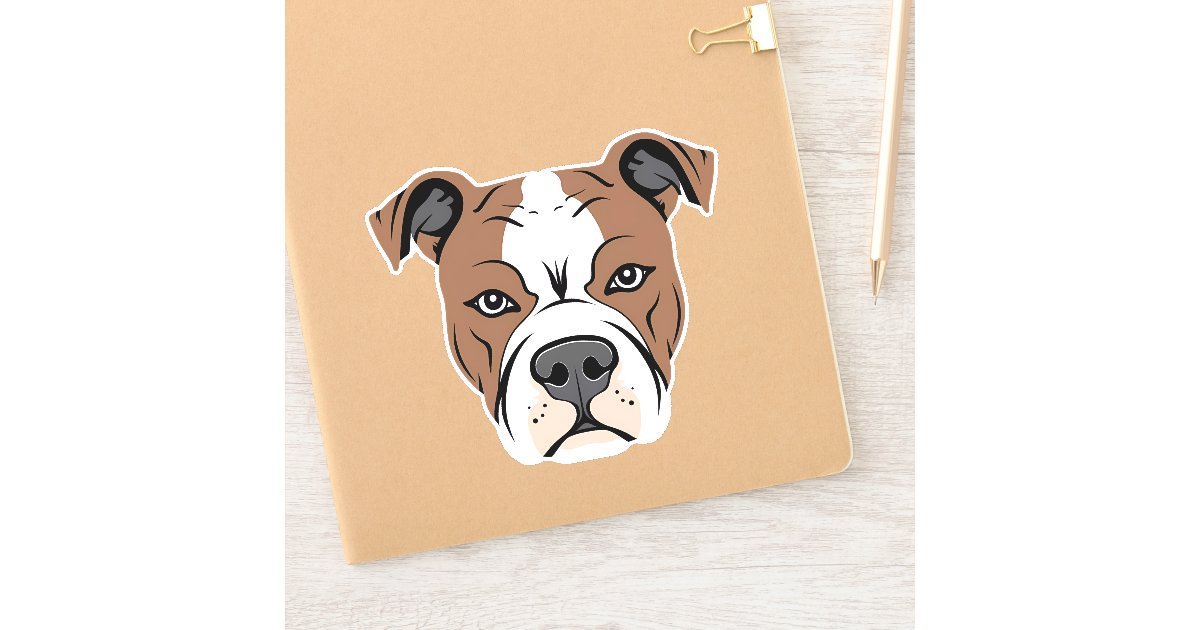 American Staffordshire Terrier Amstaff Dog Face Sticker | Zazzle