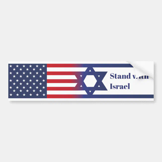 American Stand With Israel flag Bumper Sticker | Zazzle
