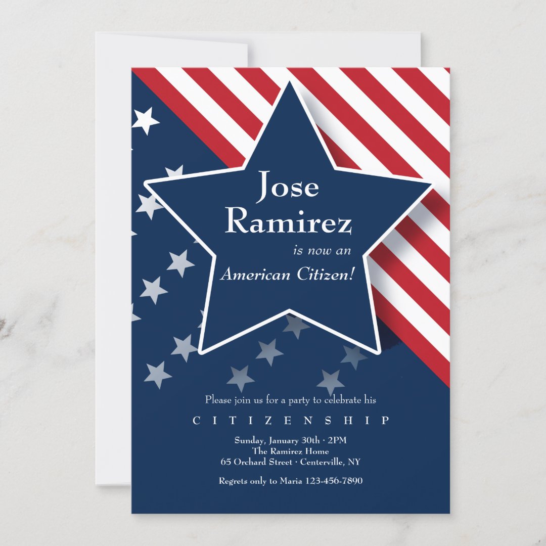 American Star Citizenship Party Invitation | Zazzle