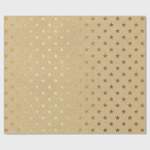 American Stars Kraft Gold Natural Elegant Minimal Wrapping Paper | Zazzle