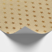 American Stars Kraft Gold Natural Elegant Minimal Wrapping Paper | Zazzle