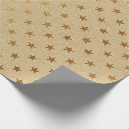 American Stars Kraft Gold Natural Elegant Minimal Wrapping Paper | Zazzle