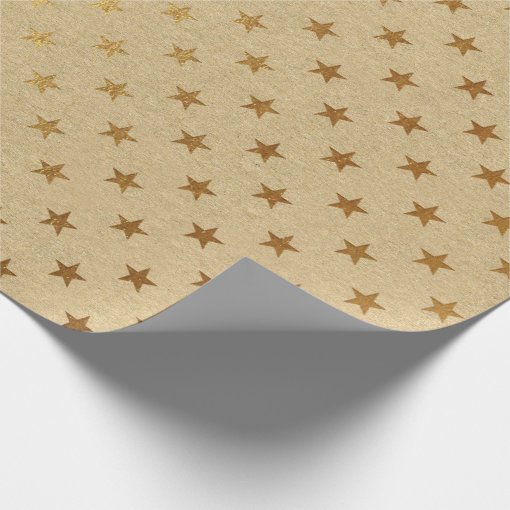 American Stars Kraft Gold Natural Elegant Minimal Wrapping Paper | Zazzle