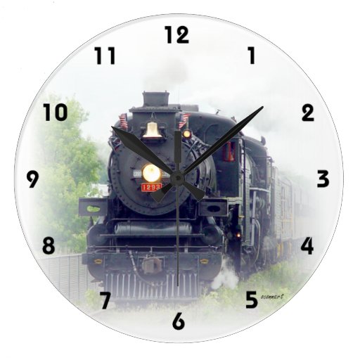 American Steam Train Large Clock | Zazzle