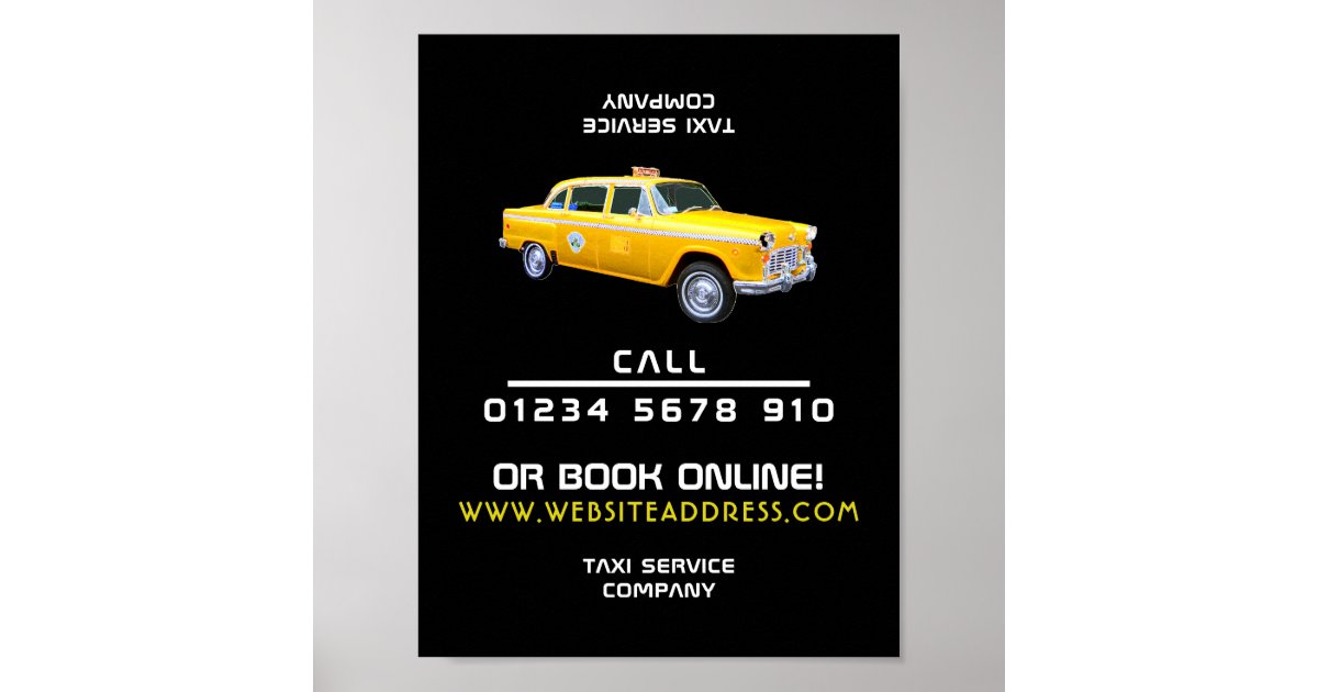 American Style Taxi Cab Advertising Poster | Zazzle