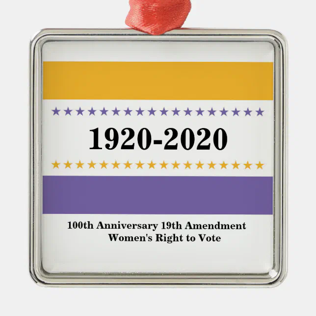 American Suffrage Victory Flag Women Vote Metal Ornament | Zazzle