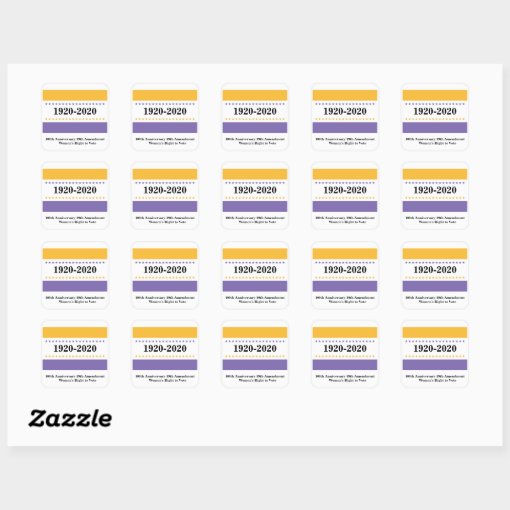 American Suffrage Victory Flag Women Vote Square Sticker | Zazzle