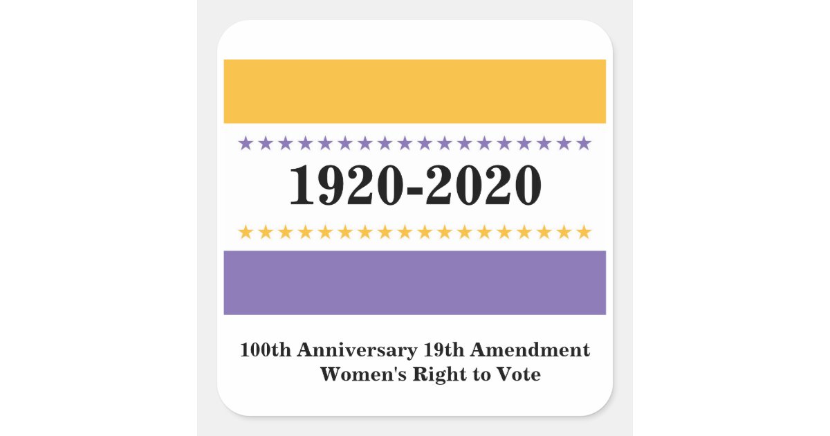 American Suffrage Victory Flag Women Vote Square Sticker | Zazzle
