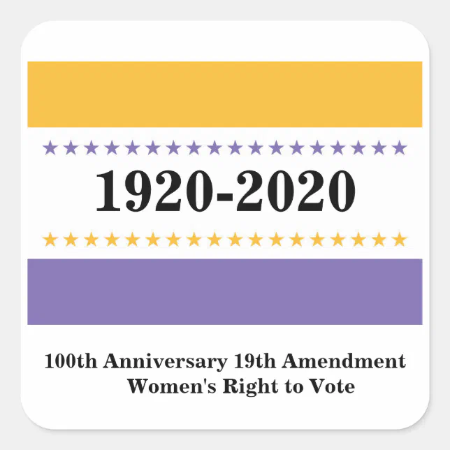 American Suffrage Victory Flag Women Vote Square Sticker | Zazzle