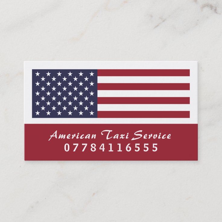 American Taxi Flag Business Card | Zazzle