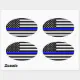 American Thin Blue Line Decor on a Oval Sticker | Zazzle