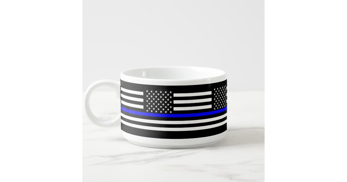 American Thin Blue Line Graphic Bowl | Zazzle
