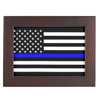 American Thin Blue Line Graphic Keepsake Box | Zazzle