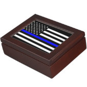 American Thin Blue Line Graphic Keepsake Box | Zazzle