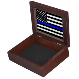 American Thin Blue Line Graphic Keepsake Box | Zazzle