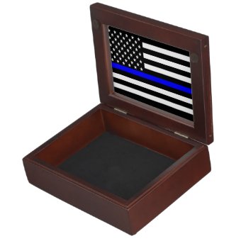 American Thin Blue Line Graphic Keepsake Box | Zazzle