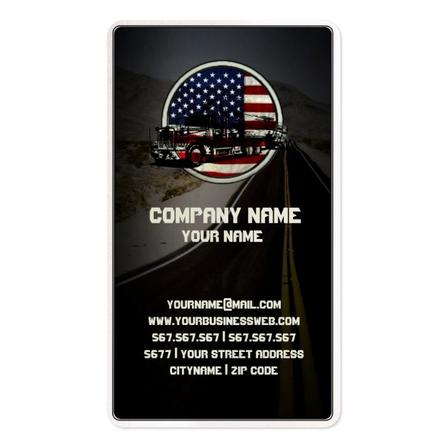 American Truck on Winding Old Road Business Card
