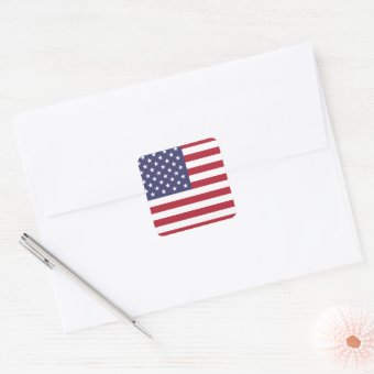 American United States USA Flag Square Sticker | Zazzle