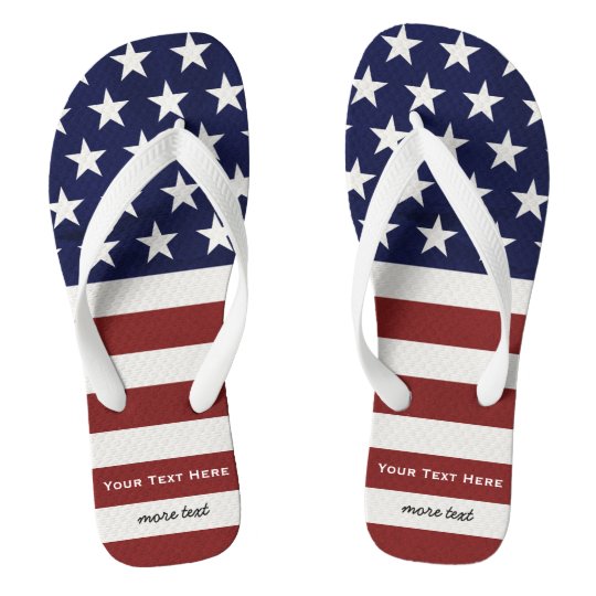 American USA Flag Patriotic July 4th Custom Flip Flops | Zazzle.com